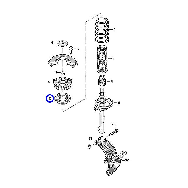 Audi アッパーマウント用 サポートベアリング フロント アウディ A3/S3 8PAXW 8PAXX 8PBDBF 8PBGU 8PBLR 8PBLX 8PBMJF 8PBSE ...