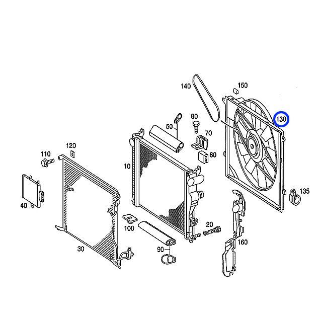 ラジエター 電動ファンモーター メルセデスベンツ CLクラス W215 CL500 CL55AMG CL600 CL65AMG ...