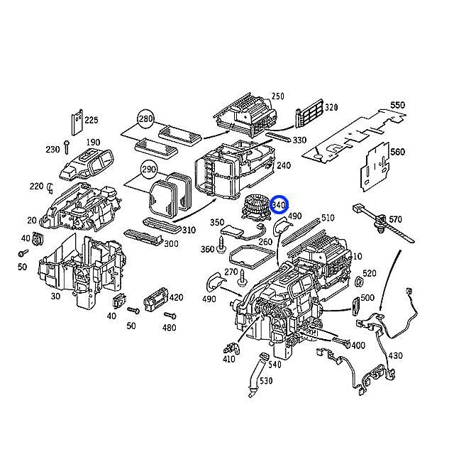 Mercedes-Benz エアコンブロアモーター ACブロワモーター ACブロアファン メルセデスベンツ Sクラス W220 S320 S350 S430 S500 S55AMG S600 ...