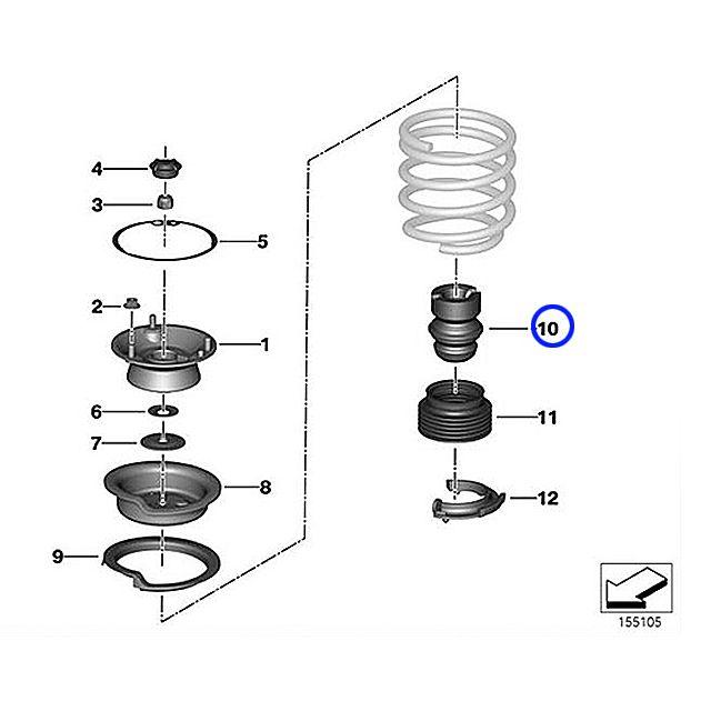BMW バンプラバー フロント 左右共通(1個) 1シリーズ E82 E87 E88 116i 118i 120i 130i 135i UC20 UC30 UD20 UD30 UE16 ...