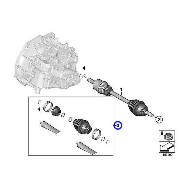 MINI ドライブシャフト ブーツ フロント インナー アウター 左右共通(片側) MINI(ミニ) R55 R56 R57 R58 R59 クーパー クーパーS ジョンクーパーワークス ワン ...