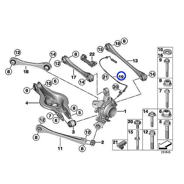 BMW ABSセンサー リア 左右共通(1本) 1シリーズ F20 116i 118i 120i M135i 1A16 1B30 1R15 ホイールスピードセンサー : 藤田商会 - 通販 ...