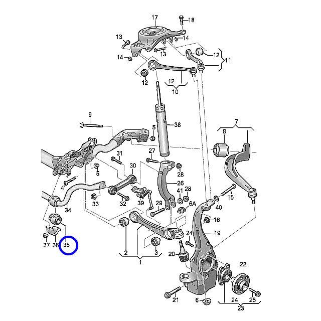 スタビライザーブッシュ フロント 左右共通(1個) アウディ A4 8DAAHF 8DABC 8DACKF 8DADR 8DAEBF 8DAGA 8DAGAF 8DAPT 8DAPUF ...