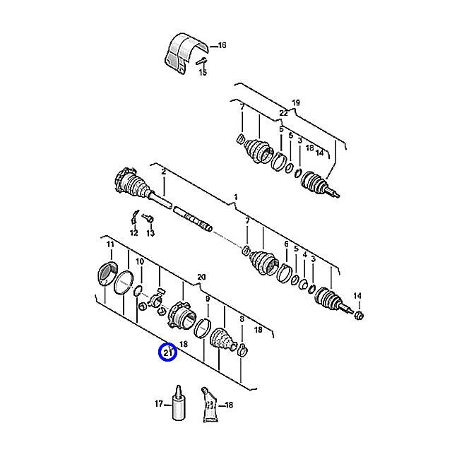 Audi ドライブシャフト ブーツ フロント インナー 左右共通(片側) アウディ A4/S4/RS4 8EAMBF 8EASNF 8EAUKF 8EBBKF 8EBDV 8EBFB ...