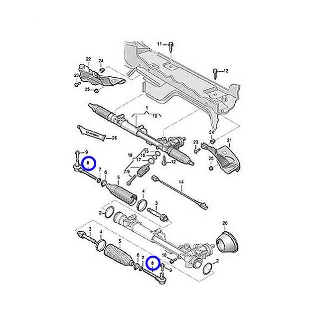 Audi タイロッドエンド 左右共通(1個) アウディ A4/S4/RS4 8DAAHF 8DABC 8DACKF 8DADR 8DAEBF 8DAGA 8DAGAF 8DAGBF 8DAPS ...