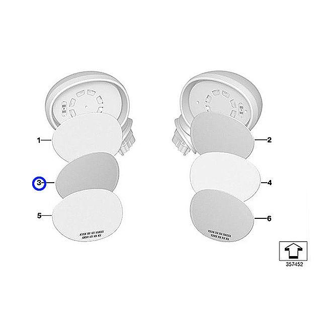 MINI（ミニ） ドアミラー 鏡部分 左側 F54 F55 F56 F57 F60 クーパー クーパーD クーパーS クーパーSD クーパー ...