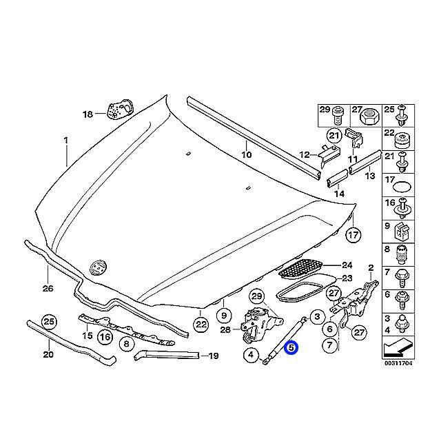 ボンネットダンパー BMW 1シリーズ E82 E87 E88 116i 118i 120i 130i 135i UC20 UC30 UC35 UD20 UD30 UE16 UF18 UF20 ...