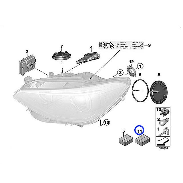 BMW 純正 ヘッドライト リペアキット 5シリーズ F07 F10 F11 523d 523i 528i 535i 550i M5 SN30 ...
