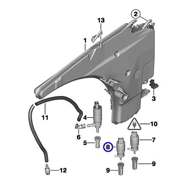 BMW ウォッシャーポンプ 1シリーズ E81 E82 E87 E88 116i 118i 120i 125i 130i 135i 67127302589 ウォッシャーモーター : 藤田商会 ...