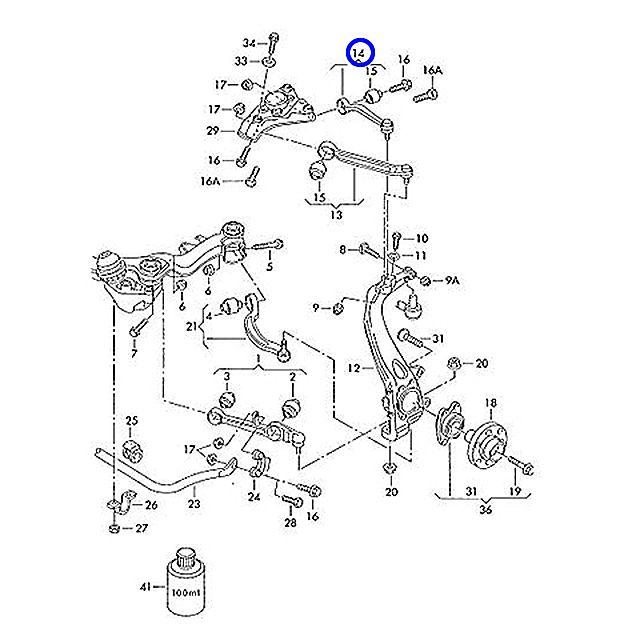 Audi アッパーアーム フロント 右側 後 アウディ A4 S4 RS4 8DAAHF 8DABC 8DACKF 8DADR 8DAEBF 8DAGA 8DAGAF 8DAGBF 8DAPS ...