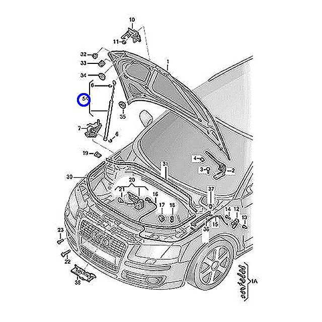 Audi ボンネットダンパー アウディ A3/S3 8PAXW 8PAXX 8PBDBF 8PBGU 8PBLR 8PBLX 8PBMJF 8PBSE 8PBUBF 8PBVY 8PBWA ...