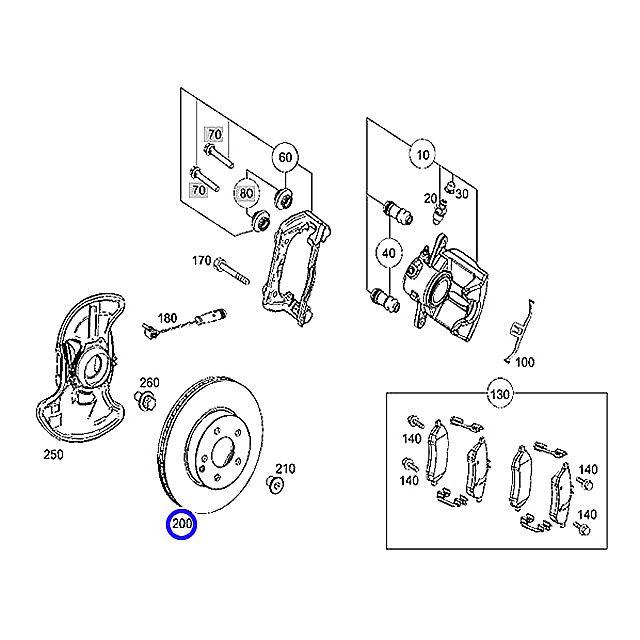 Mercedes-Benz ブレーキローター フロント 左右セット メルセデスベンツ Eクラス W207 E250 E350 E400 ...