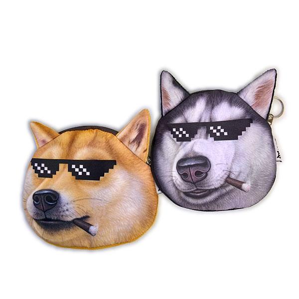 バッグ doge deal with it ポーチ 犬 小銭入れ イヌ 小物入れ 柴犬 ハスキー イッヌ shibe doggo meme ...