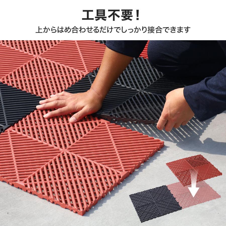 ガレージタイル ガレージマット 10枚セット ガレージ 車庫 タイル 自動車 バイク 自転車 駐車場 フロアデッキ ジョイント 正方形 diy : HURRYUPハリーアップ - 通販 ...