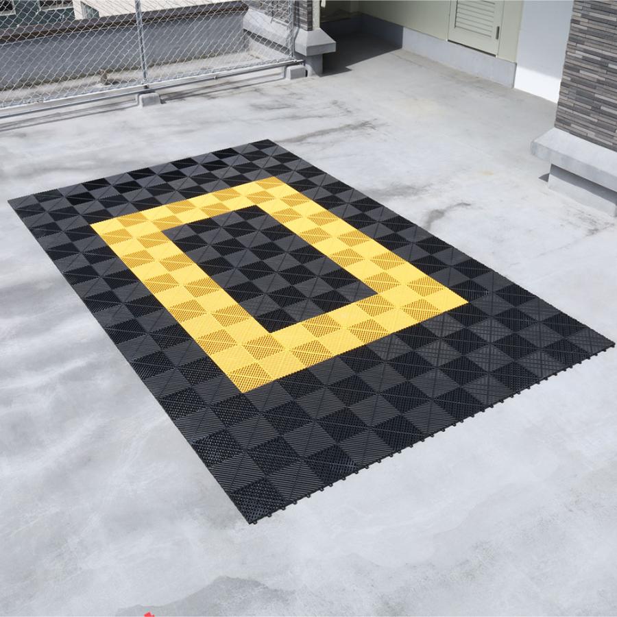 ガレージタイル ガレージマット 10枚セット ガレージ 車庫 タイル 自動車 バイク 自転車 駐車場 フロアデッキ ジョイント 正方形 diy : HURRYUPハリーアップ - 通販 ...