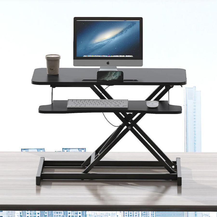 スタンディングデスク 昇降デスク 昇降式 パソコン台 机上 卓上 2段 モニター台 モニタースタンド ノートパソコン デスクトップパソコン : HURRYUPハリーアップ - 通販 ...
