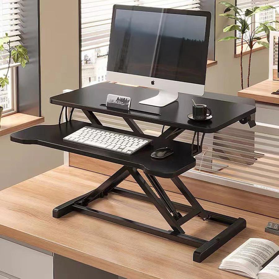 スタンディングデスク 昇降デスク 昇降式 パソコン台 机上 卓上 2段 モニター台 モニタースタンド ノートパソコン デスクトップパソコン : HURRYUPハリーアップ - 通販 ...