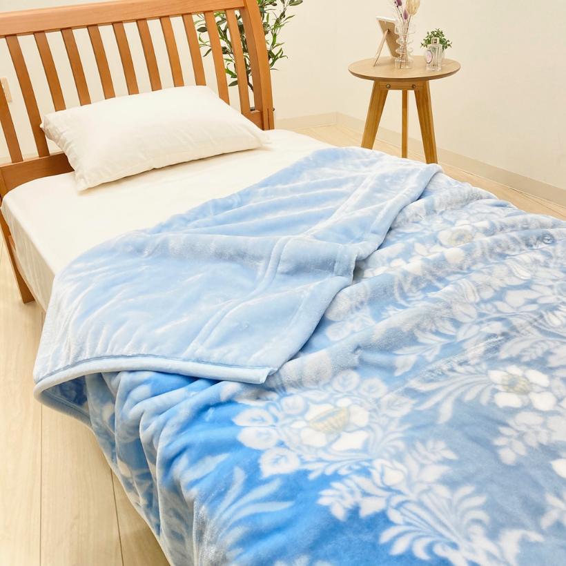 毛布 ダブル 西川 2枚合わせ やわらか あったか ポリエステル マイヤー（GP2471） FQ22065483 ブルー : 112md ...