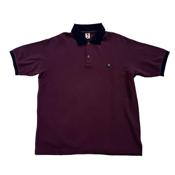 BOHEMIANS SOLID COL LOOSE S/S POLO SHIRTS BURGUNDYボヘミアンズ ルーズ ポロシャツ ...