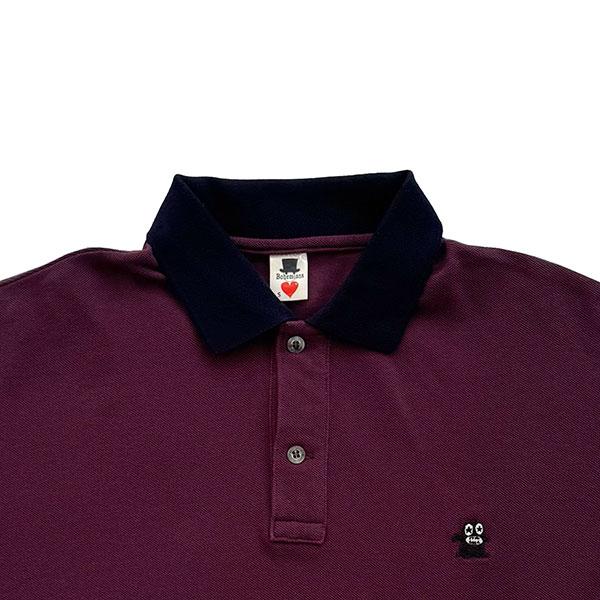 BOHEMIANS SOLID COL LOOSE S/S POLO SHIRTS BURGUNDYボヘミアンズ ルーズ ポロシャツ バーガンディユニセックス 日本製 : Hutte - 通販 ...