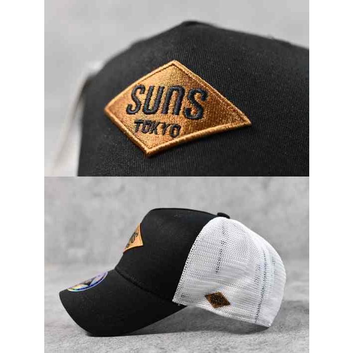 【MLB御用達のキャップ工場製/当社限定】深いかぶり SUNS 9FORTY A-Frame ★REVL 7986694 SUNS-004 トラッカー メッシュキャップ 帽子 メンズ ...