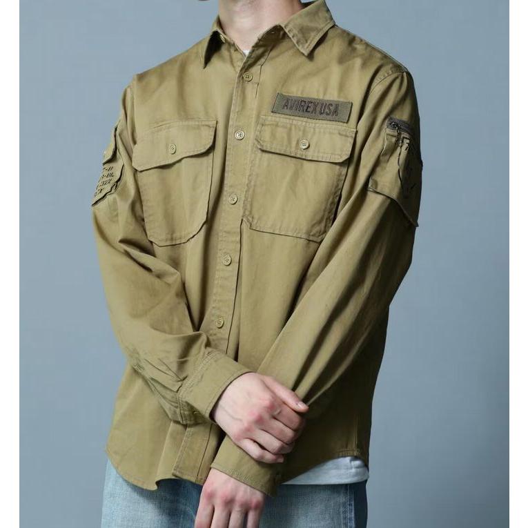 AVIREX 長袖シャツ メンズ ミリタリーシャツ ブルゾン 正規品 Y_U