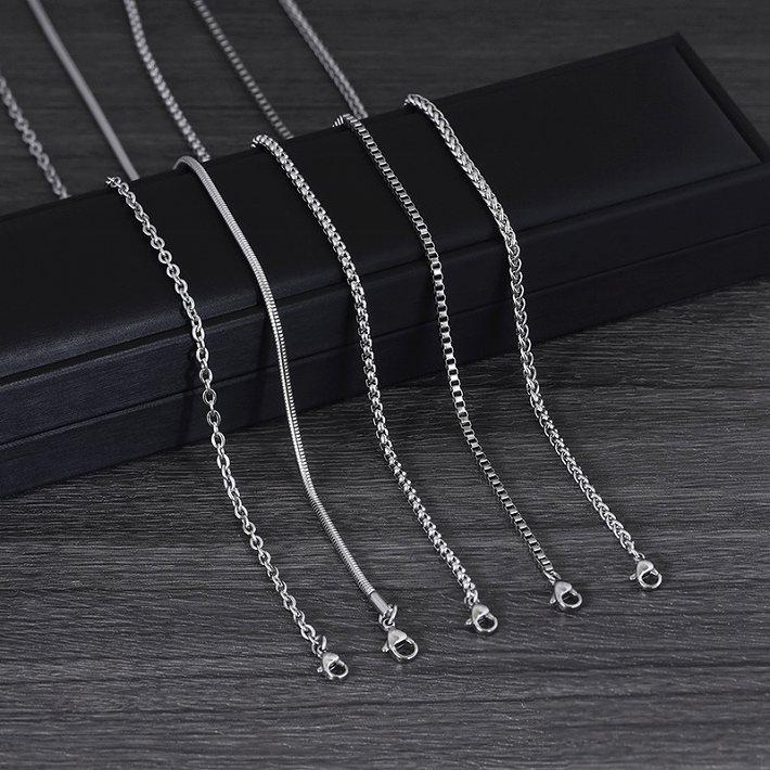 【選べる6柄×4サイズ】ネックレス チェーン メンズ レディース NEK ★REV 7987515 サージカルステンレス316L 50cm 60cm 70cm 80cm シンプル プレゼント ...