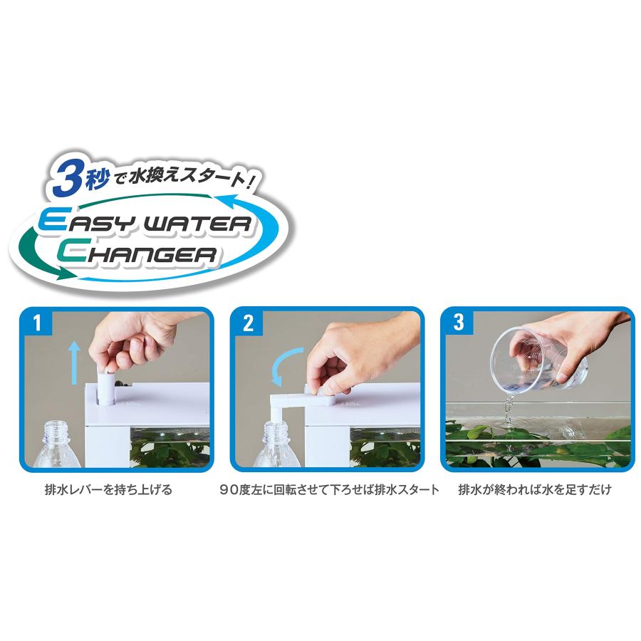 ジェックス GEX ガラス AQUARIUM ラクテリア 水換え簡単水槽 サカナ用 フィルター・LED付き W34×D17.5×H24cmホワイト : ハイパーマーケット2号店 - 通販 ...