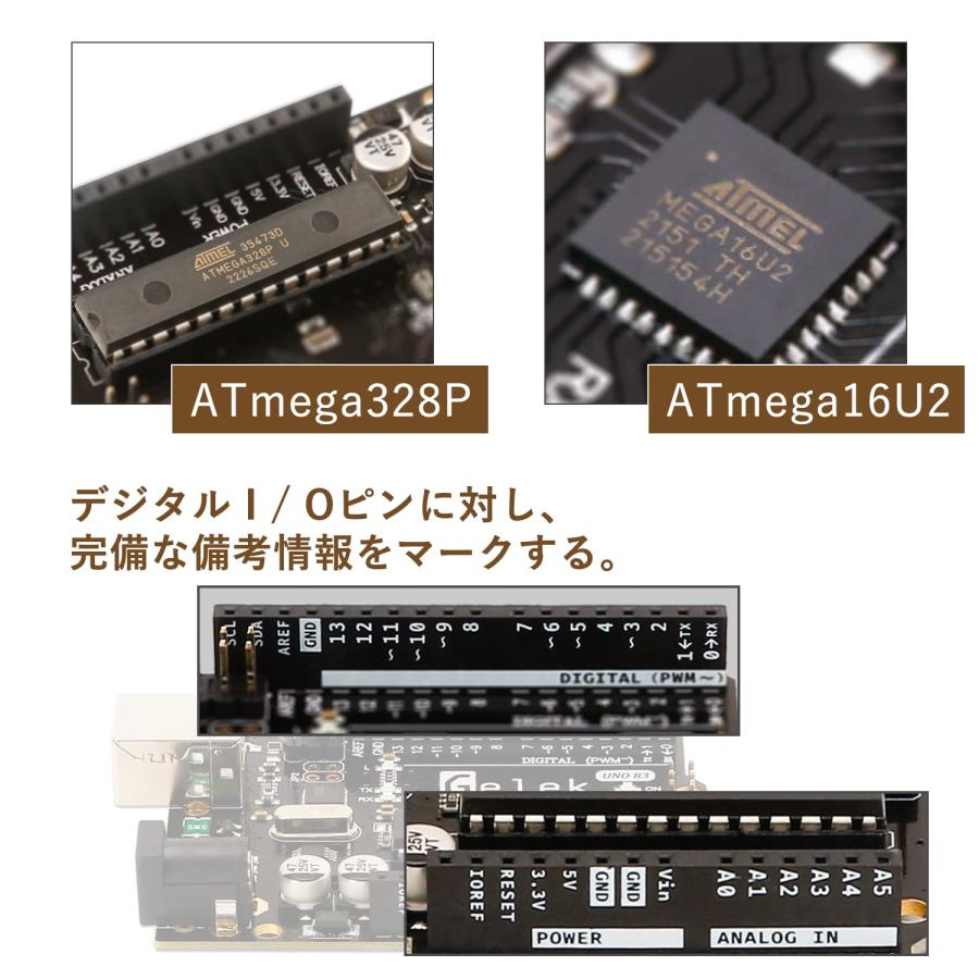 GELEK Arduino用UNO R3 マイコンボード Arduinoと互換 開発ボード ATmega328P + ATmega16U2 (USB : ハイパーマーケット2号店 - 通販 ...