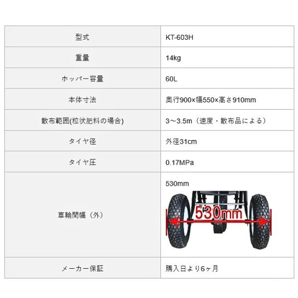 和コーポレーション KAZ 肥料散布機 撒きざんまい 手動3輪タイプ KT-603H 60L 【受注生産品】 : 現場にGO - 通販 - Yahoo!ショッピング