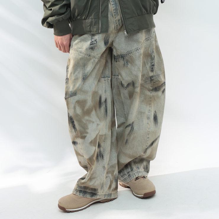 ウッディンドール WOODENDOLL 汚しプリント デニム カーブパンツ K29 メンズ 男性 ボトムス パンツ ジーンズ デニムパンツ ロングパンツ : 原宿ゼンモール - 通販 ...