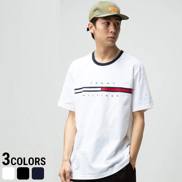 TOMMY HILFIGER トミーヒルフィガー Tシャツ ロゴ刺繍 ライン クルーネック 半袖 春 夏 7849807 : 原宿ゼンモール ...