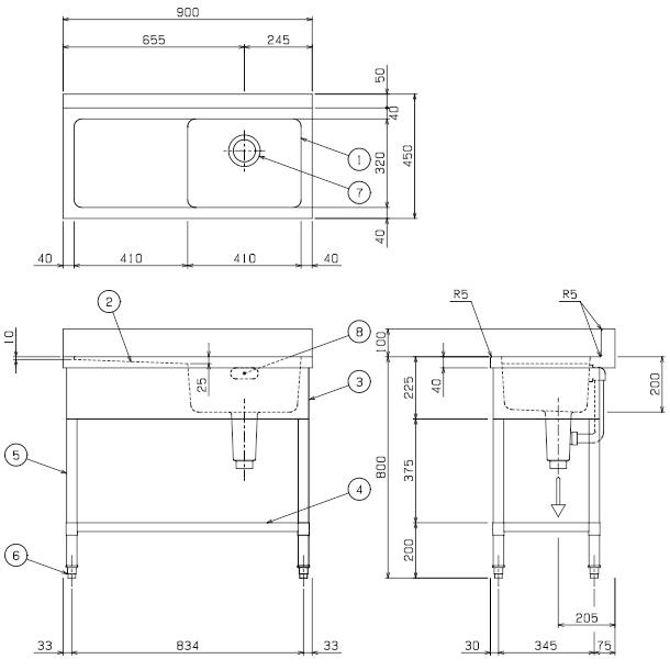 マルゼン（厨房機器） BSM1-094L マルゼン 水切付一槽シンク BG有 水切左 : 業務用厨房機器販売cleaveland - 通販 - Yahoo!ショッピング