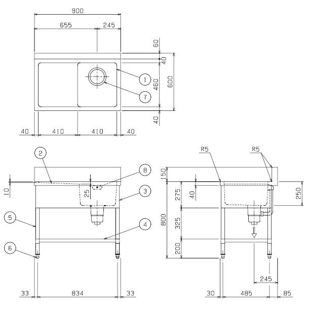 マルゼン（厨房機器） BSM1-096L マルゼン 水切付一槽シンク BG有 水切左 : 業務用厨房機器販売cleaveland - 通販 - Yahoo!ショッピング