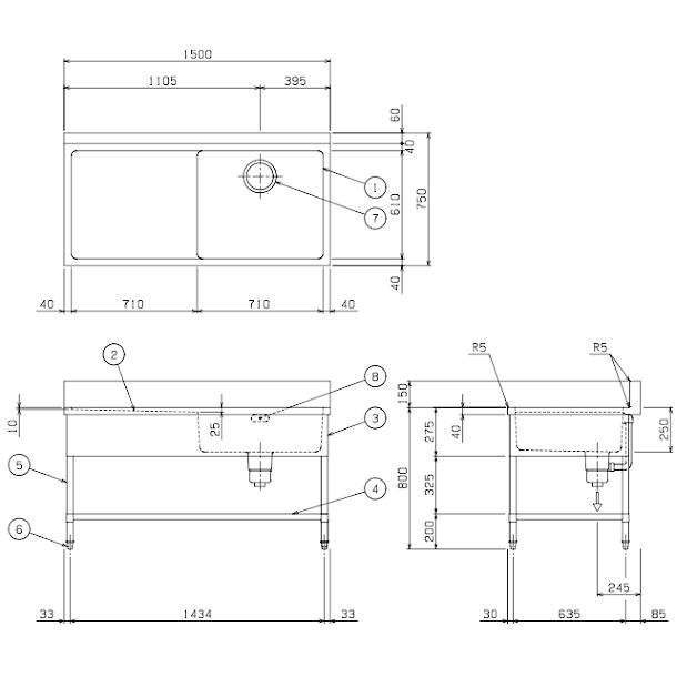 マルゼン（厨房機器） BSM1-157L マルゼン 水切付一槽シンク BG有 水切左 : 業務用厨房機器販売cleaveland - 通販 - Yahoo!ショッピング