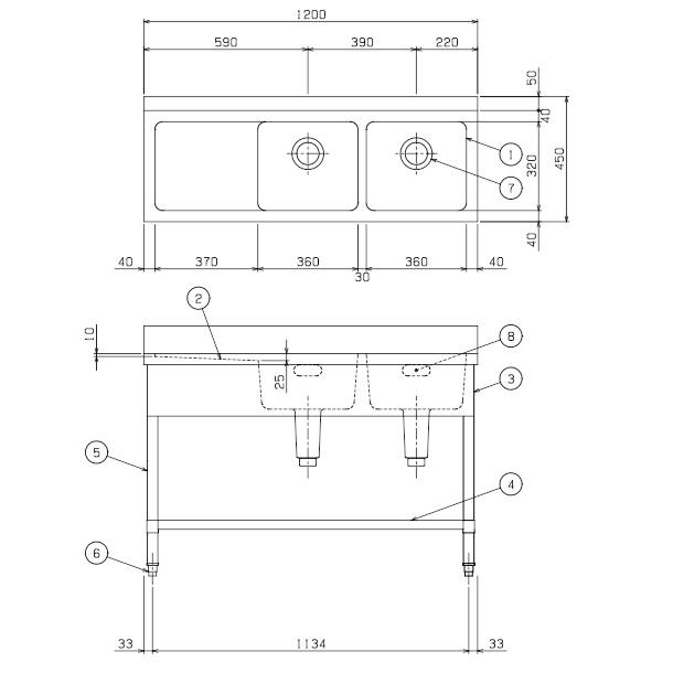 マルゼン（厨房機器） BSM2-124L マルゼン 水切付二槽シンク BG有 水切左 : 業務用厨房機器販売cleaveland - 通販 - Yahoo!ショッピング