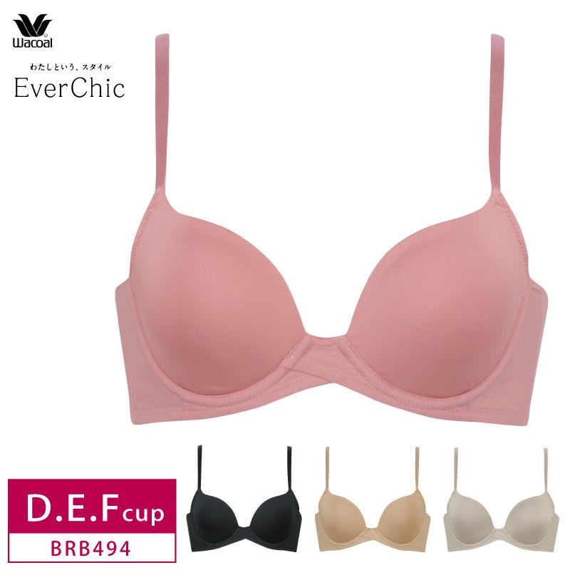 ワコール 3/4カップブラジャー BRB494 Wacoal エバーシック EverChic ワイヤーブラ シームレス モールドカップ D・E・Fカップ 3Y : brb494-def ...