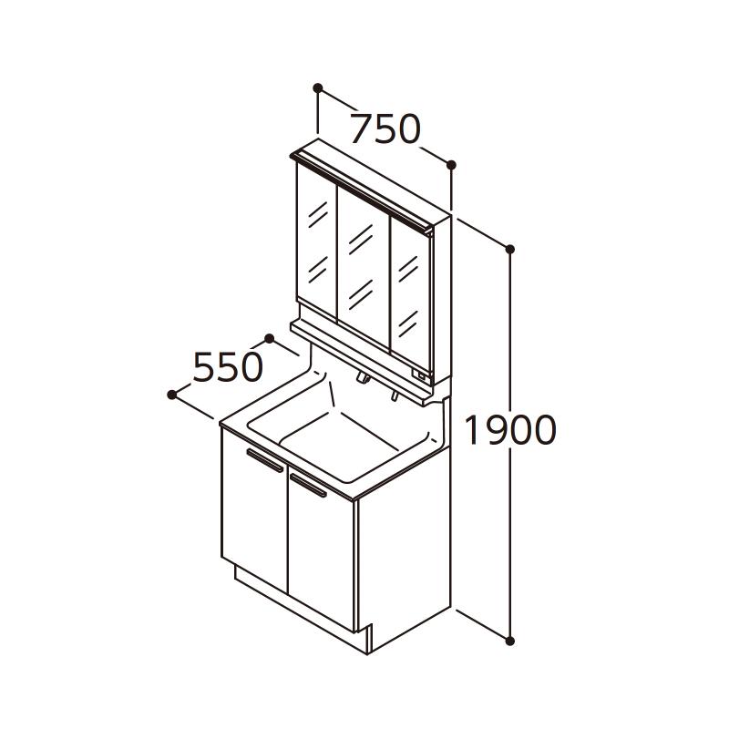 オクターブ（TOTO） 洗面台 洗面化粧台 750 TOTO オクターブ 間口750mm プラン LDSFB075 セット : i-port Yahoo!店 - 通販 - Yahoo!ショッピング