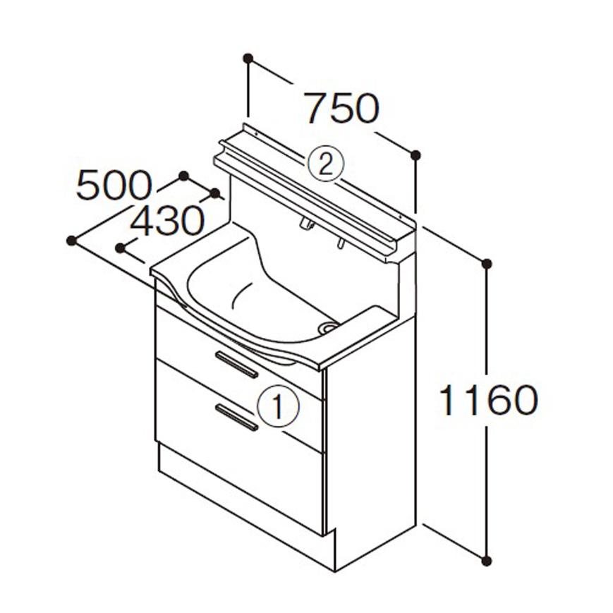 オクターブ（TOTO） 洗面台 洗面化粧台 750 TOTO オクターブスリム 間口750mm プラン LDSFM075 セット : i-port Yahoo!店 - 通販 - Yahoo ...