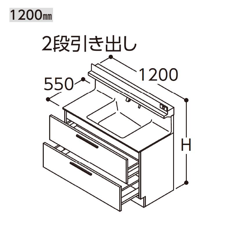 オクターブ（TOTO） TOTO オクターブ 化粧台本体 間口1200mm 2段引き出し 水栓タイプF4 LDSFB120 : i-port Yahoo!店 - 通販 - Yahoo!ショッピング