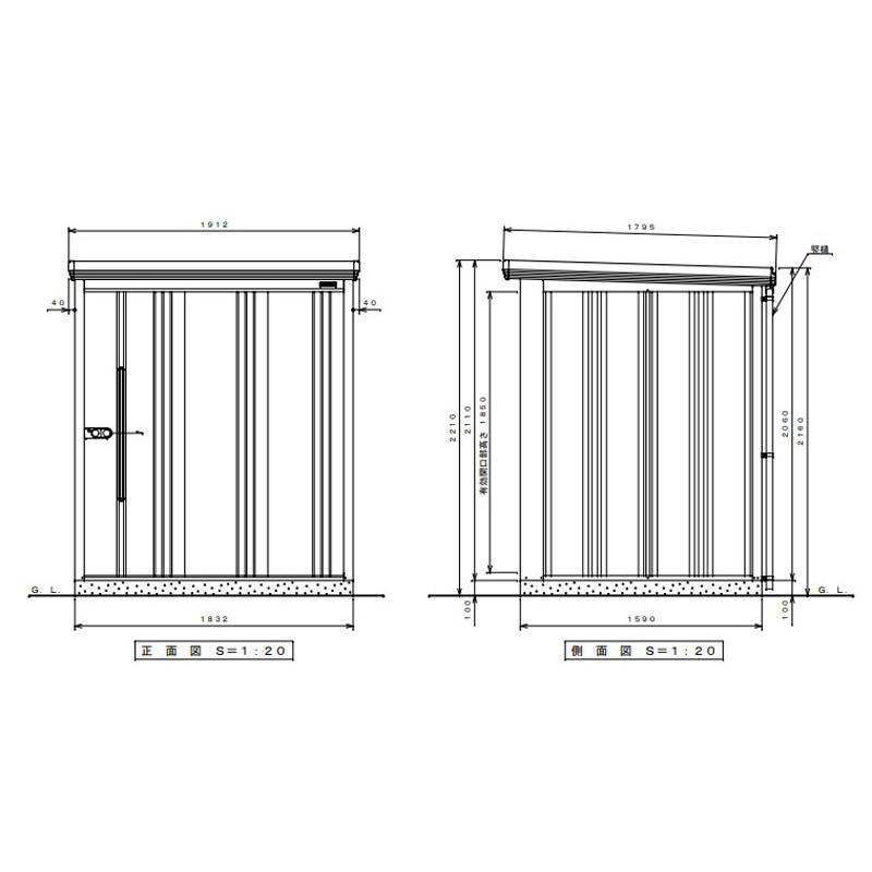 田窪工業所 mr.ストックマン ダンディ 物置 ND-S1815 タクボ 背面棚タイプ 多雪型 : i-port Yahoo!店 - 通販 - Yahoo!ショッピング