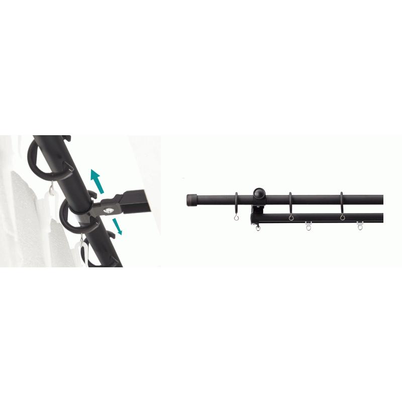 TOSO TOSO（トーソー） カーテンレール クラスト19 ブラケットスルーネクスティダブル プレーンセット 2.10m アンティークホワイト/アンティークブラック/ゴールド : インテリア ...