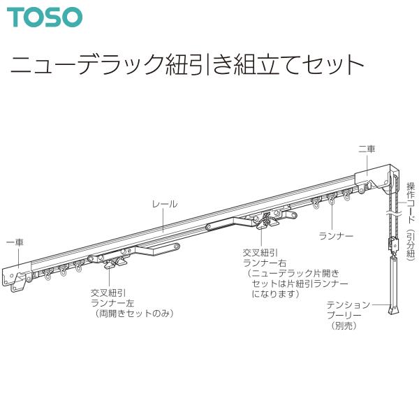 TOSO TOSO（トーソー）カーテンレール ニューデラック紐引き組立てセット（片開き）OTジョイント仕様 2.73〜3.00m（1セット）アルミウォームホワイト 受注生産品 : インテリア ...