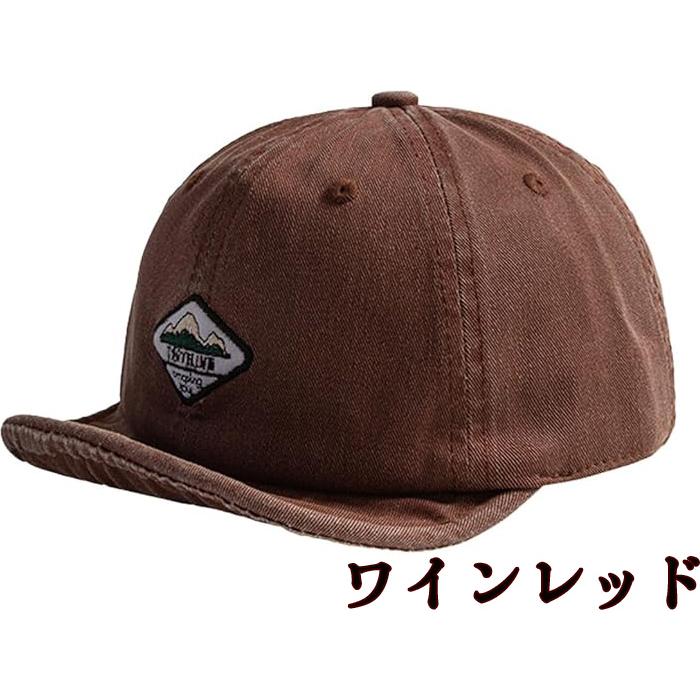 短つばキャップ アンパイアキャップ ウォッシュ加工 ショートブリム コットン つば短め 短いツバ ベースボールキャップ メンズ／レディース : i-select Yahoo!店 - 通販 ...