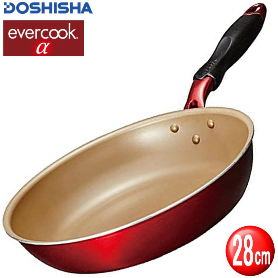evercook エバークックアルファ α フライパン EAFP28RD レッド 28cm IH対応/ガス対応/全熱源対応 2年保証 ドウシシャ : i-shopさくら Yahoo!店 ...