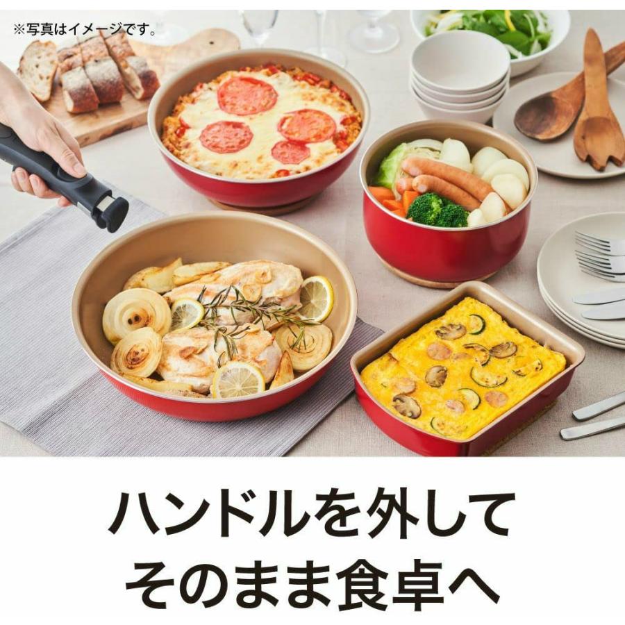 evercook 着脱式 選べる フライパン 28cm レッド EIDFP28RD2 | IH対応/ガス対応/全熱源対応 | エバークック 500日保証 : eidfp28rd : i ...