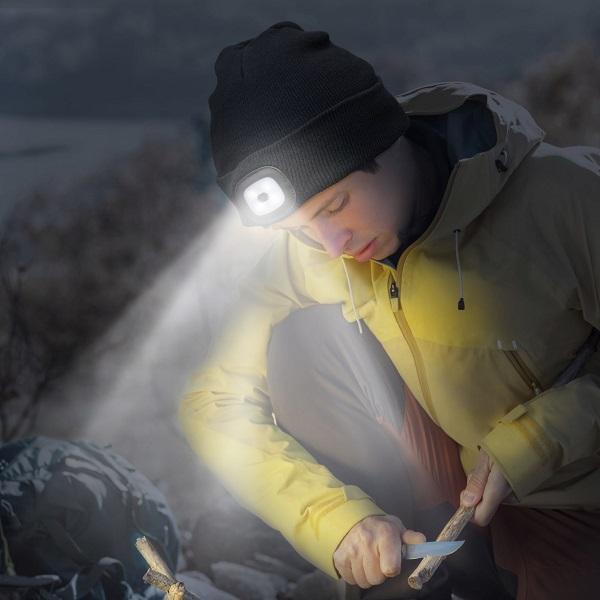 ヘッドライト付 ニット帽子 手元を照らす 釣り 登山 アウトドア ハンズフリー 作業灯 防寒 LEDライト 高輝度 夜間 ウォーキング 点灯切替え/60N LED付ニット帽 : i-shop7 ...
