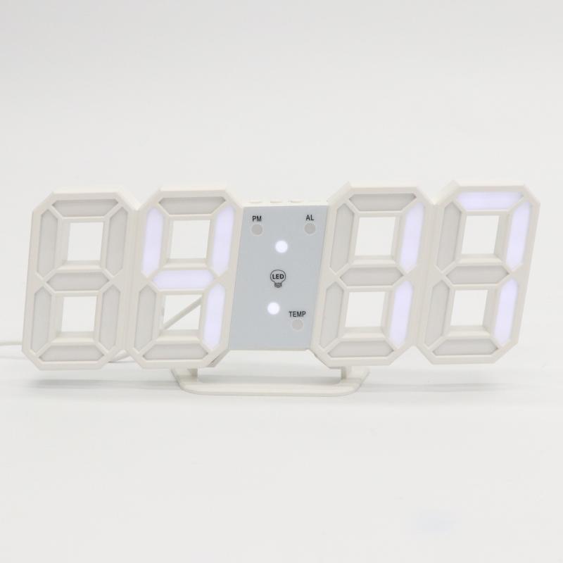 LEDデジタルクロック 目覚まし時計 日付 時刻 温度 アラーム 壁掛け時計 おしゃれ 卓上 数字が光る インテリア時計 LED デジタル 置き時計 /60N LEDクロックW : i ...