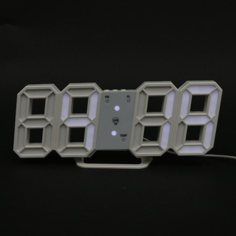 LEDデジタルクロック 目覚まし時計 日付 時刻 温度 アラーム 壁掛け時計 おしゃれ 卓上 数字が光る インテリア時計 LED デジタル 置き時計 /60N LEDクロックW : i ...