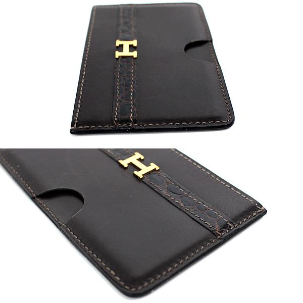 HERMES エルメス カード入れ 名刺入れ カードケース ブラウン×ゴールド金具 q653 : イーアップ店 - 通販 - Yahoo!ショッピング